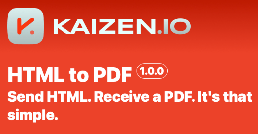 Kaizen.io - Easily create PDFs from HTML content - SideProjectors | Marketplace to buy and sell ...